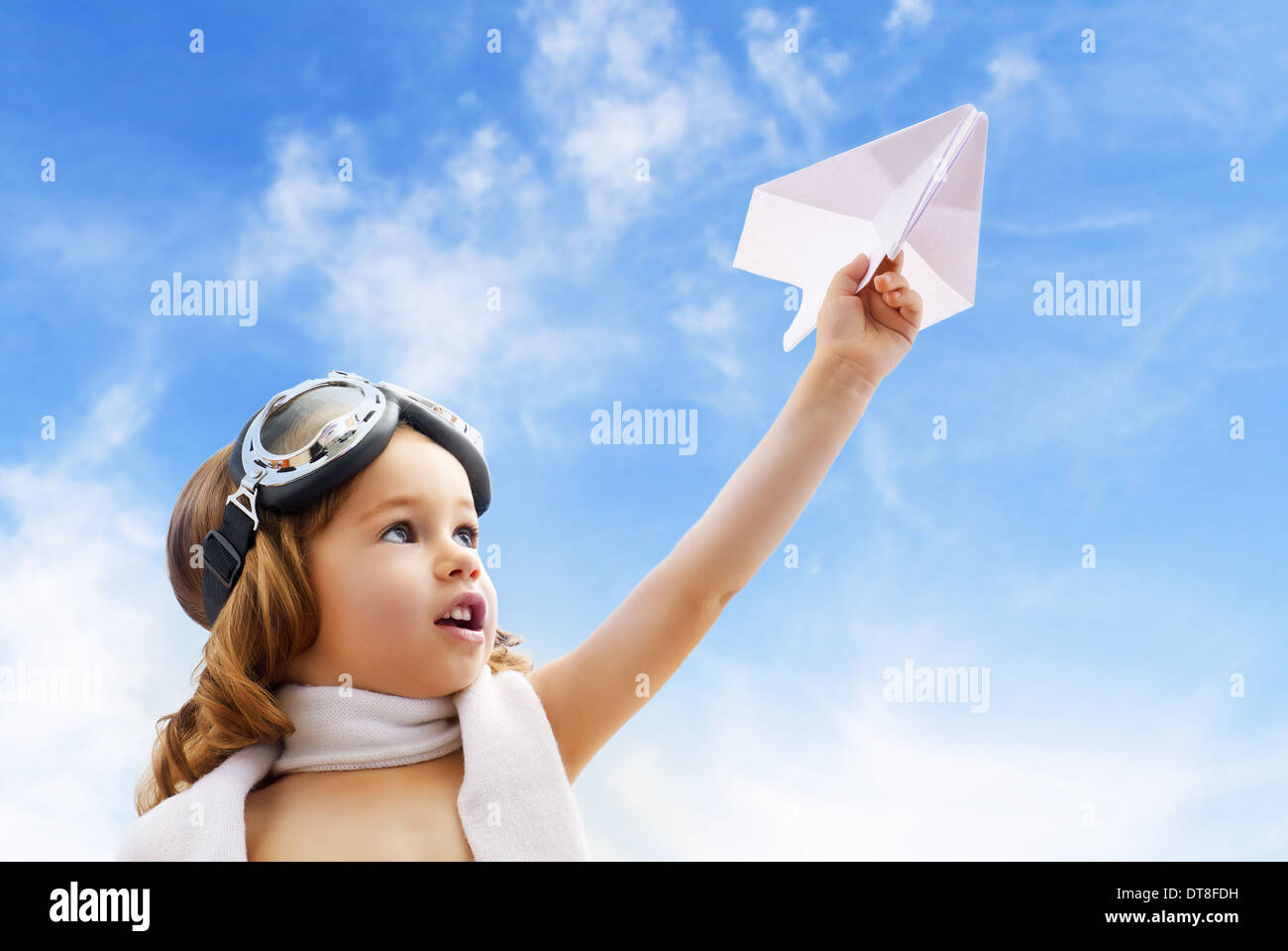 A child plays an airplane pilot Stock Photo - Alamy
