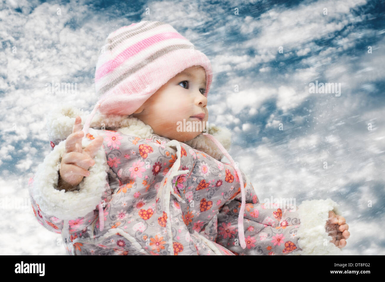 baby on the sky background Stock Photo - Alamy