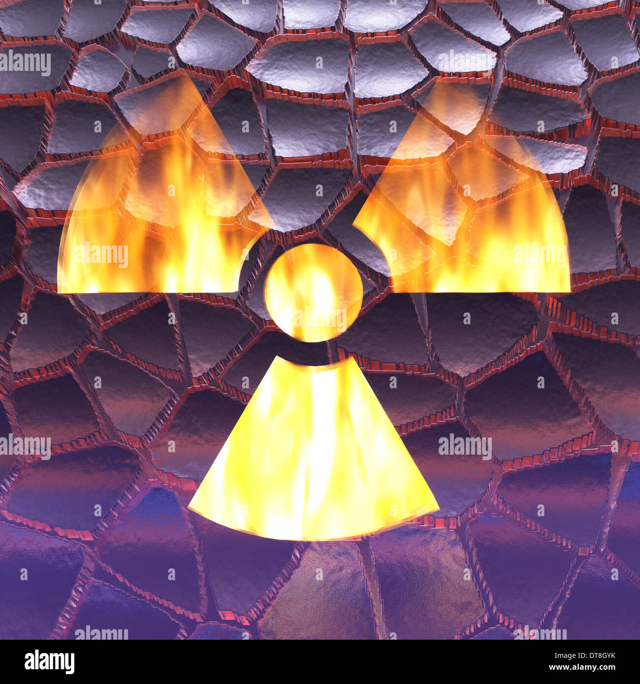 Digital Illustration of a Radioactivity Sign Stock Photo - Alamy