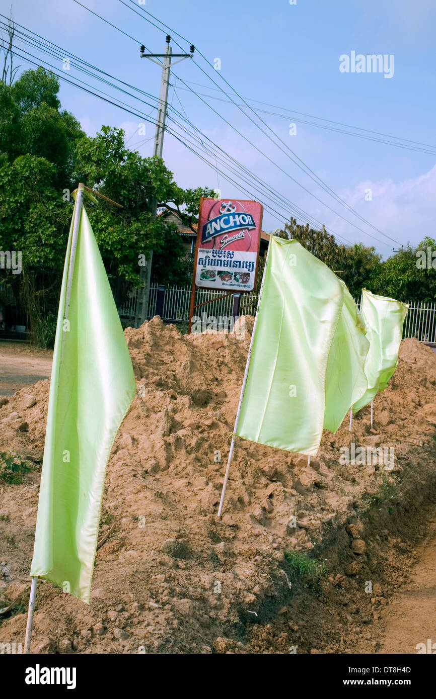 Green flags denote new road construction that is part of ongoing ...