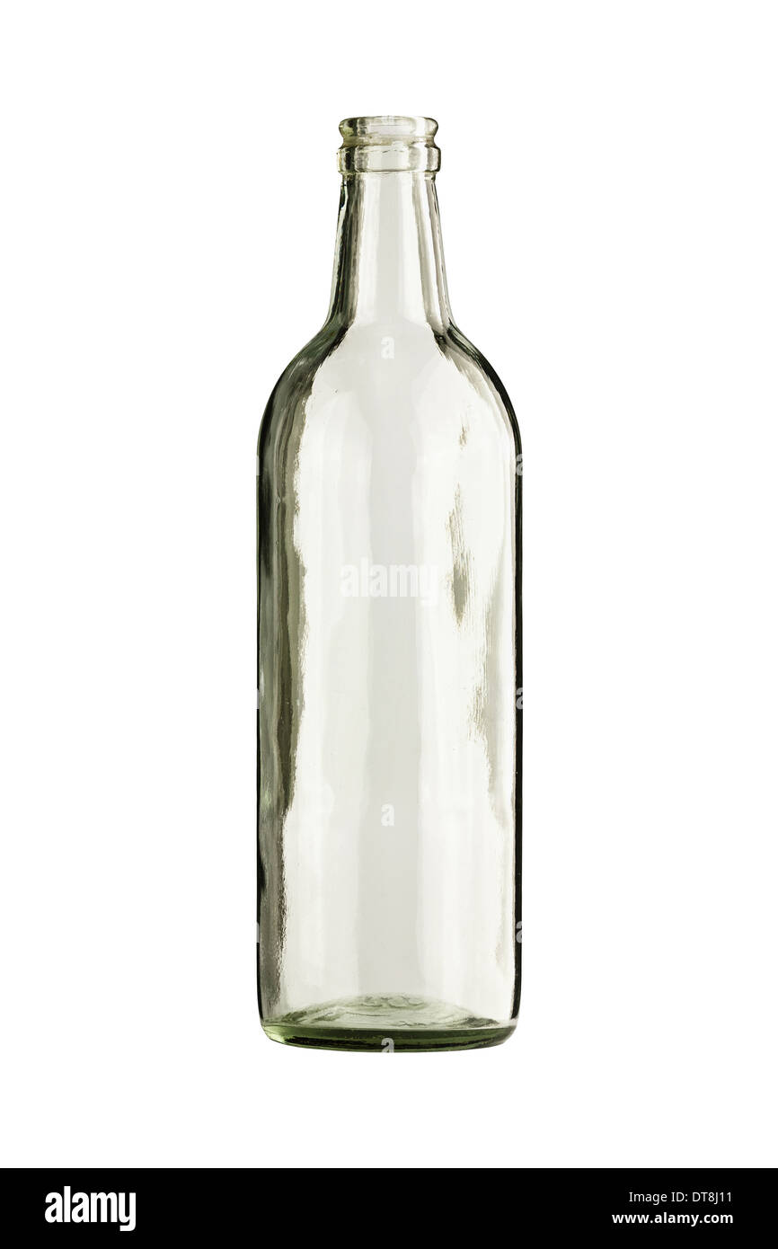 Empty colorless glass bottle, isolated Stock Photo - Alamy