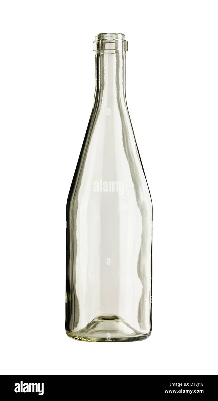 Empty colorless glass bottle, isolated Stock Photo - Alamy