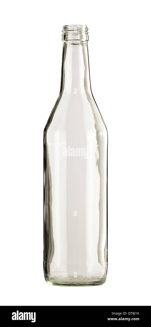 Empty colorless glass bottle, isolated Stock Photo - Alamy