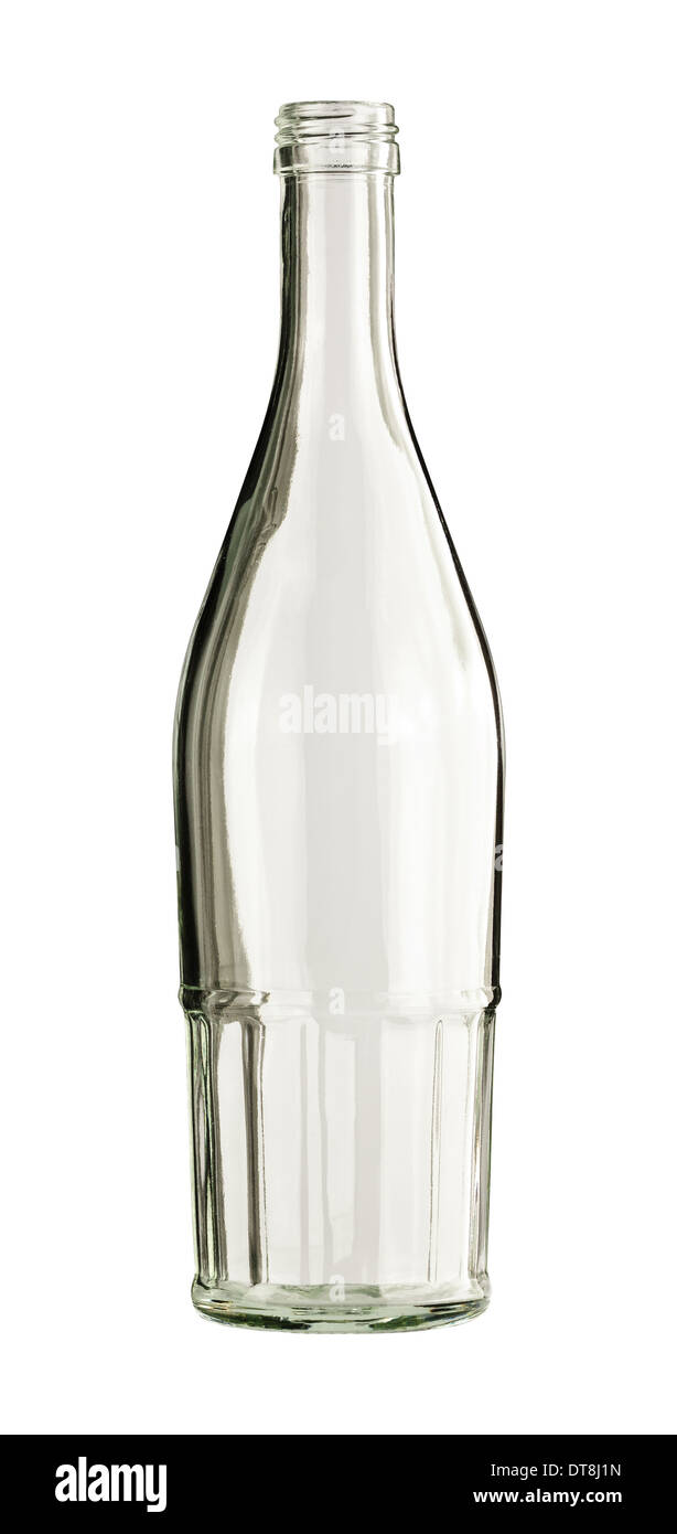 Empty colorless glass bottle, isolated Stock Photo - Alamy