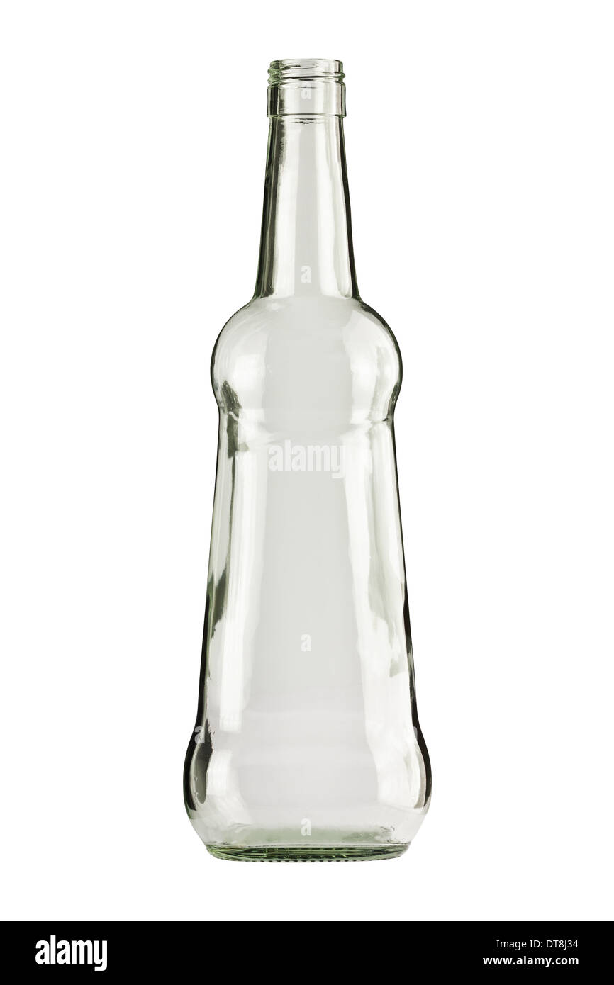 Empty colorless glass bottle, isolated Stock Photo - Alamy