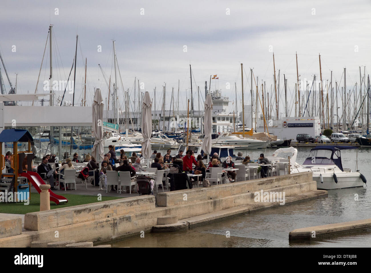 Mallorca bar cafe promenade sea arbor Stock Photo - Alamy