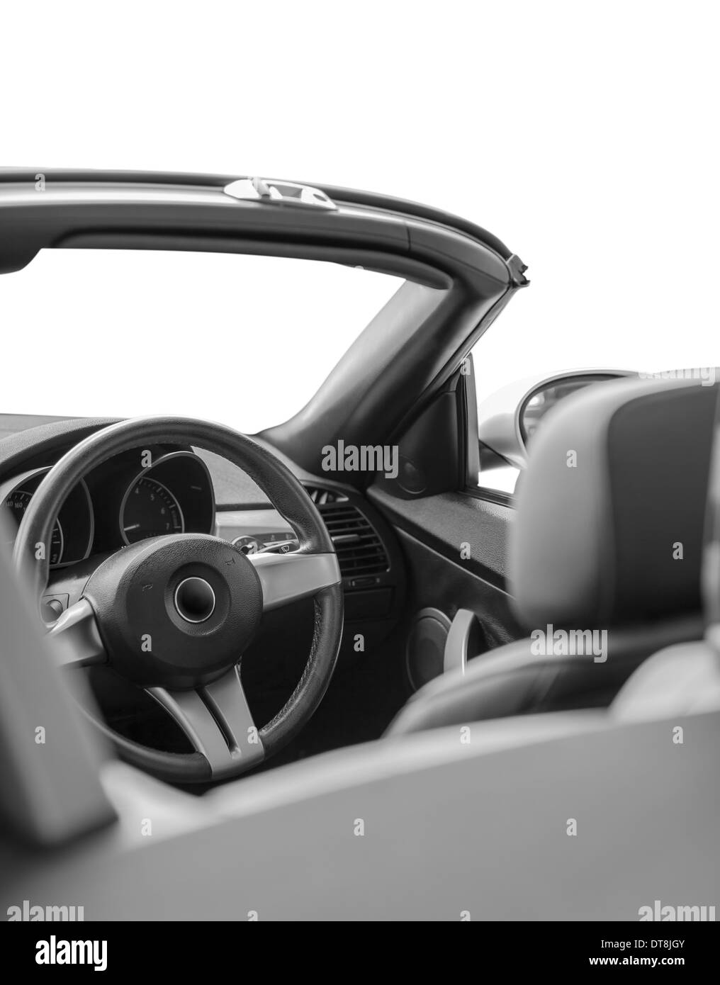 Interior of the convertible car isolated on white background Stock ...