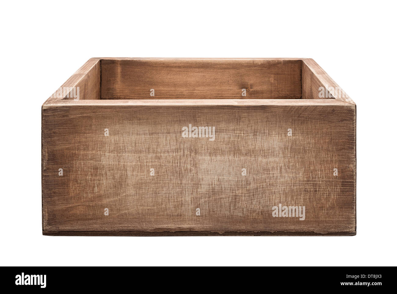 Empty wooden box isolated on white Stock Photo - Alamy