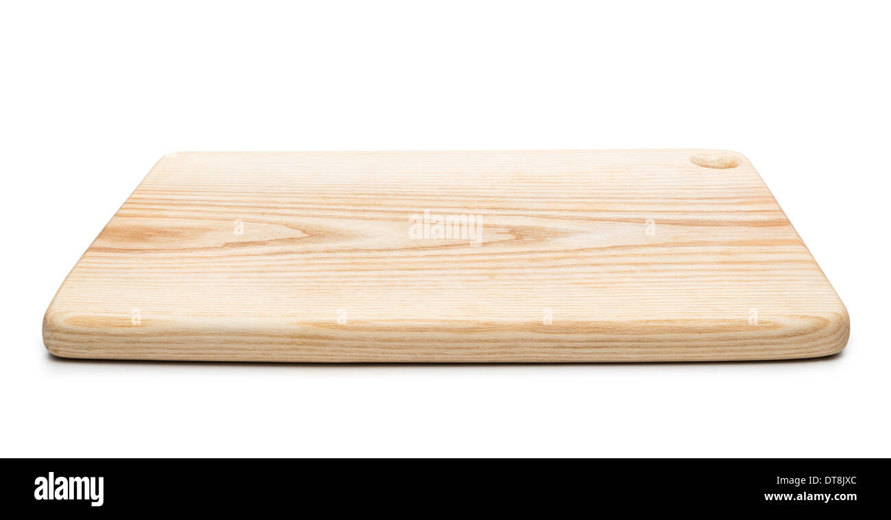 Wooden chopping board on white background Stock Photo - Alamy