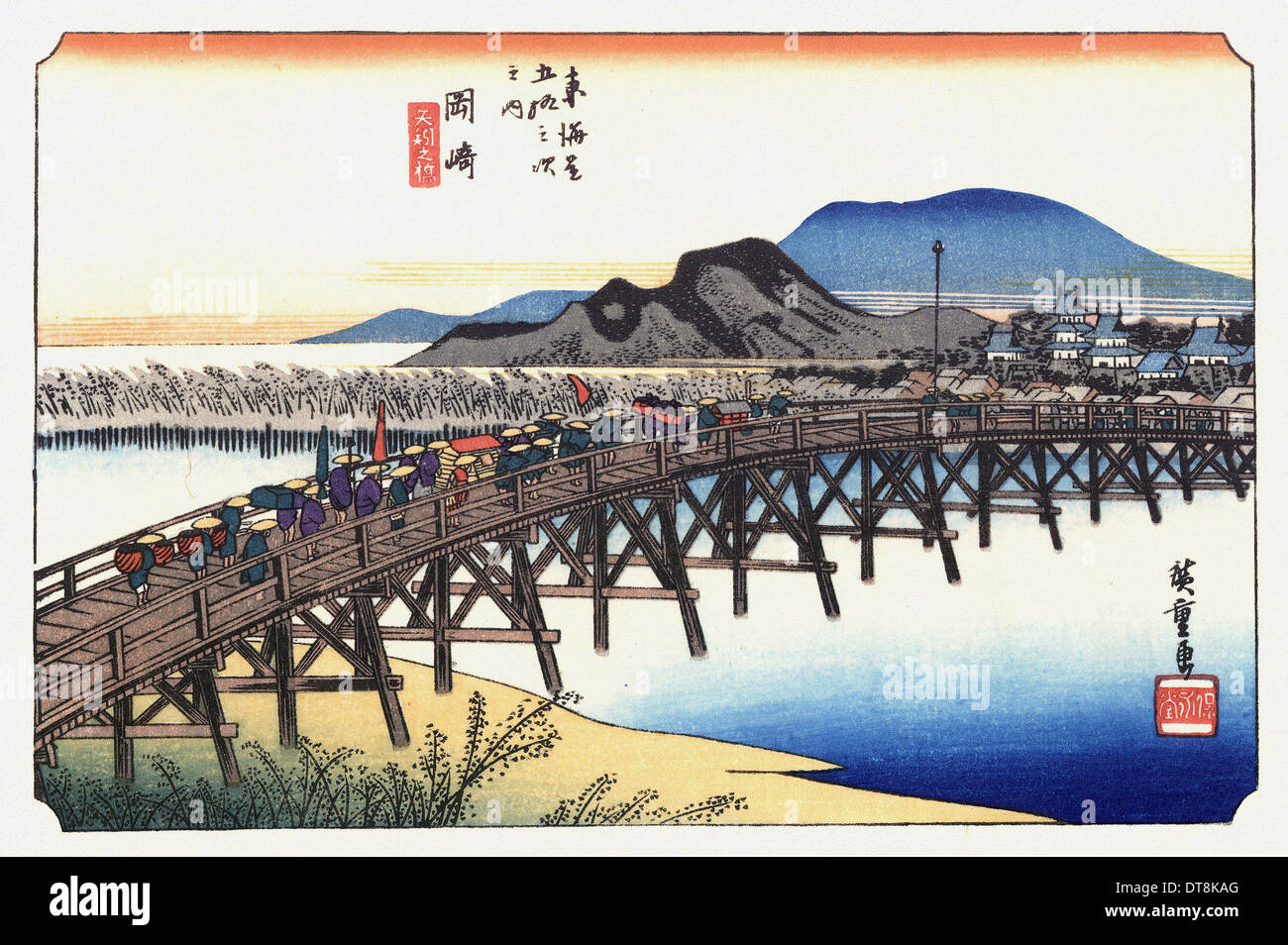 Utagawa hiroshige the 53 stations of the tokaido okazaki hi-res stock ...