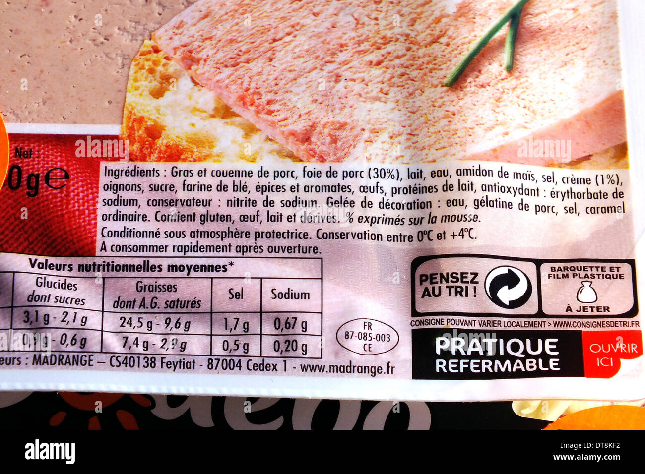 Food label hi-res stock photography and images - Alamy