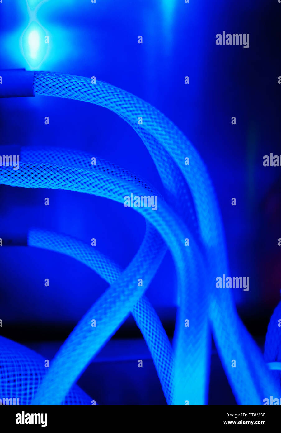 UV lit computer cables Stock Photo - Alamy
