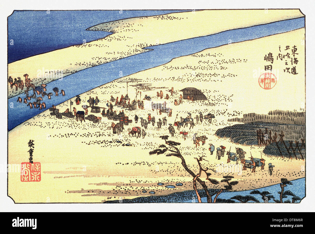 Utagawa hiroshige the 53 stations of the tokaido shimada hi-res stock ...