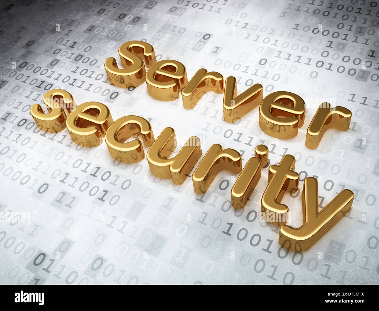 Safety concept: Golden Server Security on digital background Stock ...