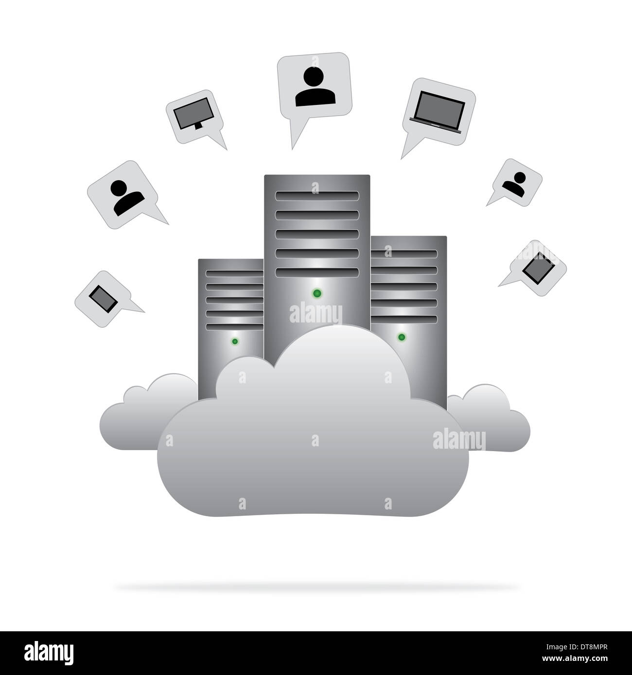 Vector illustration - cloud computing and connectivity concept with ...