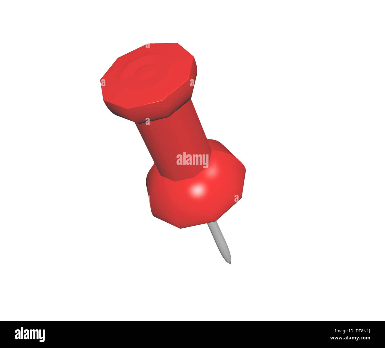 Red push pin isolated on white background Stock Photo - Alamy