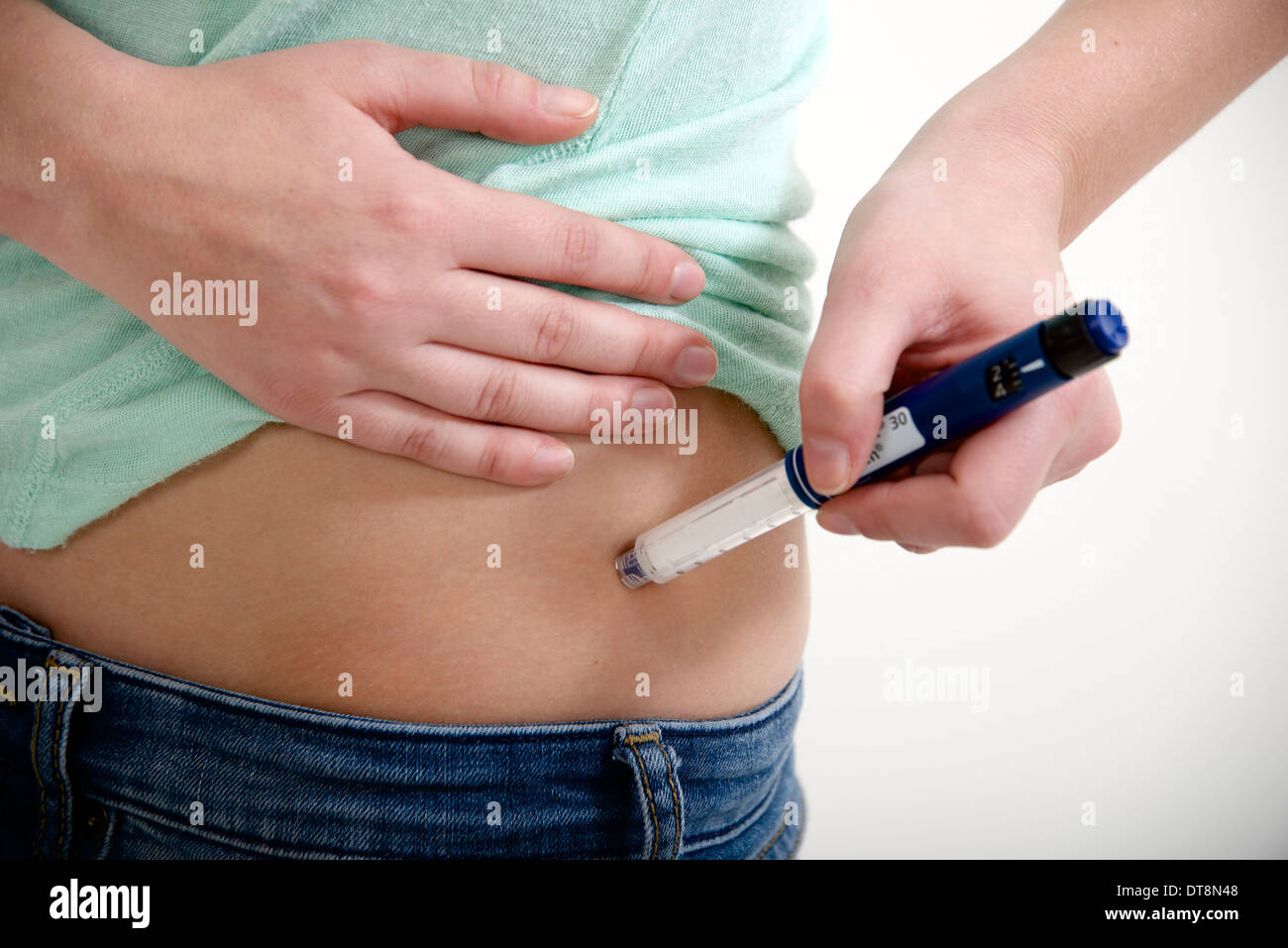 TREATING DIABETES IN A WOMAN Stock Photo - Alamy