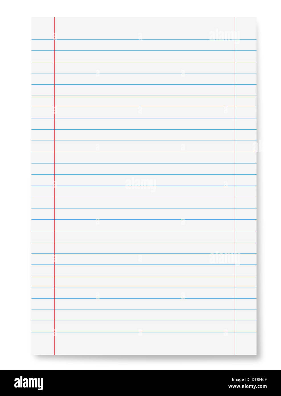 Paper sheet with stripes isolated on white Stock Photo - Alamy