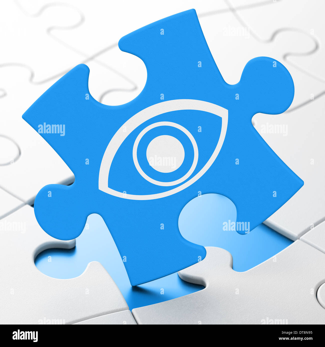 Security concept: Eye on puzzle background Stock Photo - Alamy
