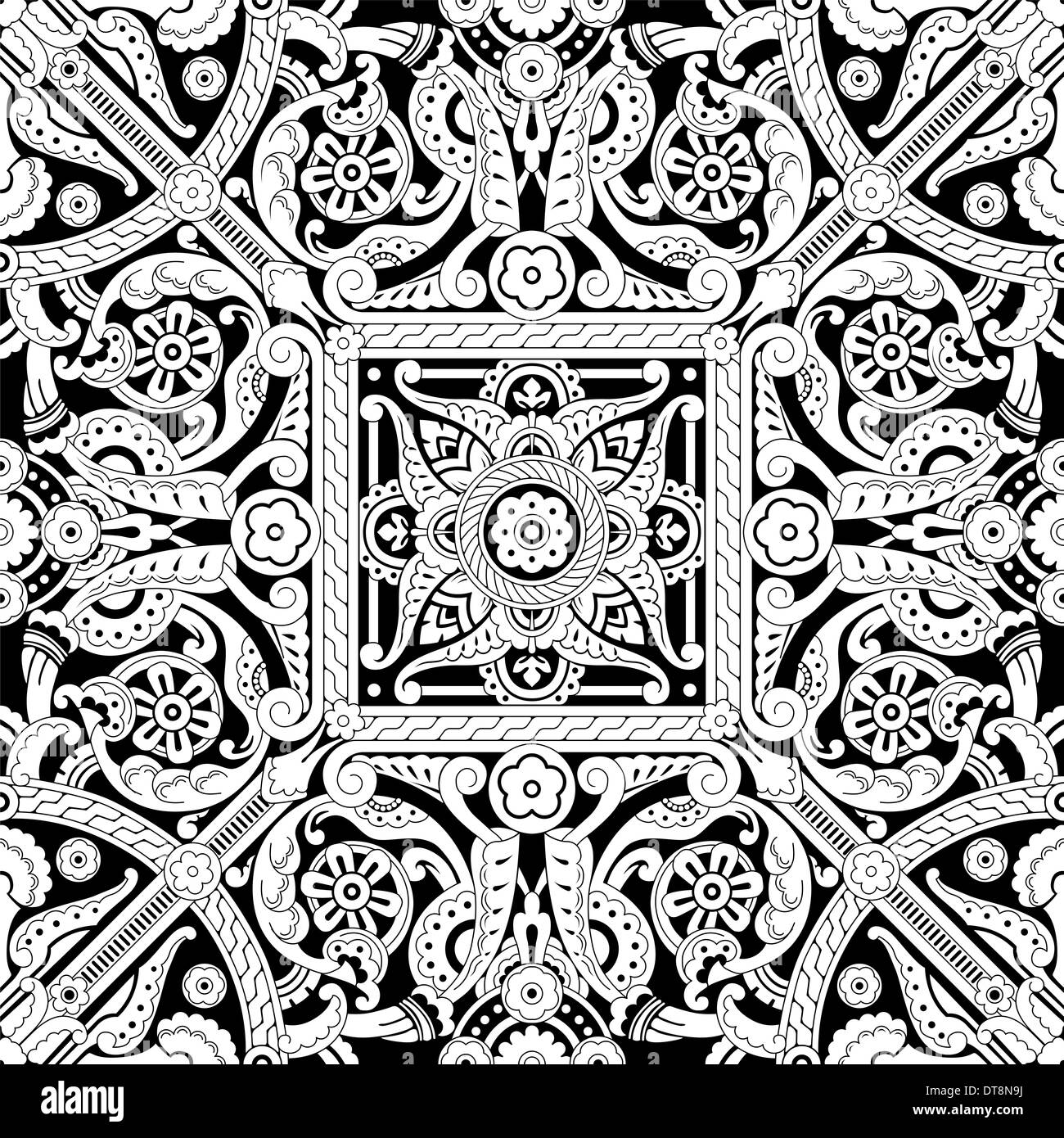 Illustration of an intricate seamlessly tilable repeating Islamic motif ...