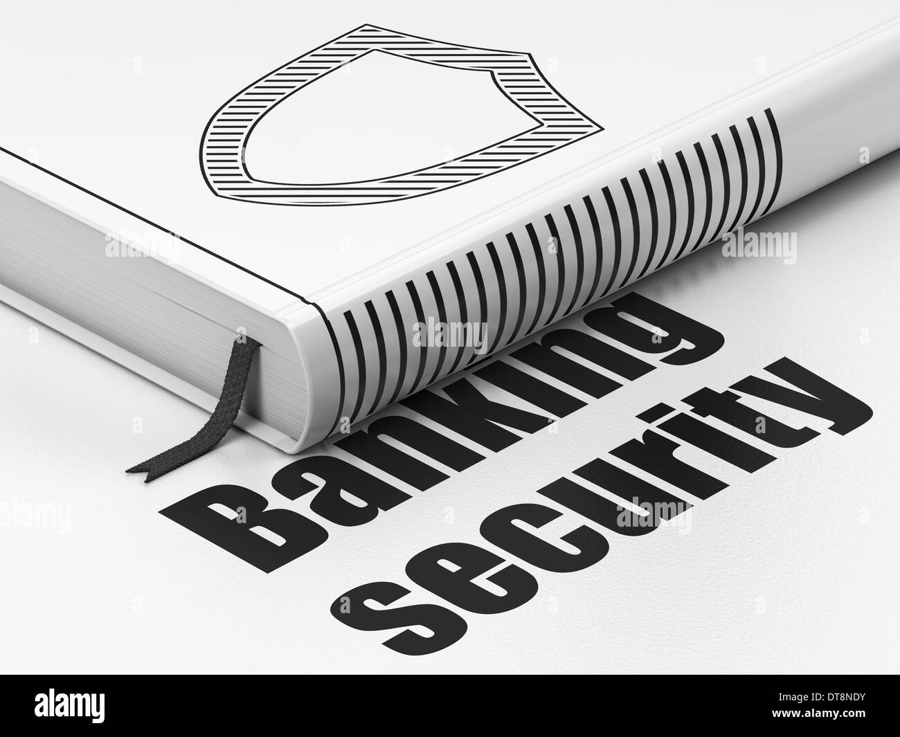 Privacy concept: book Contoured Shield, Banking Security on white ...