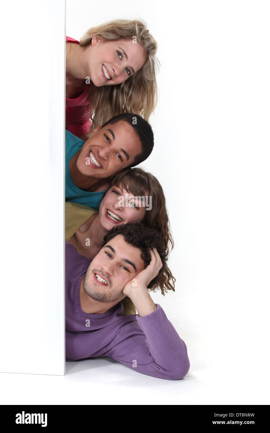 Two couples on a double date Stock Photo - Alamy