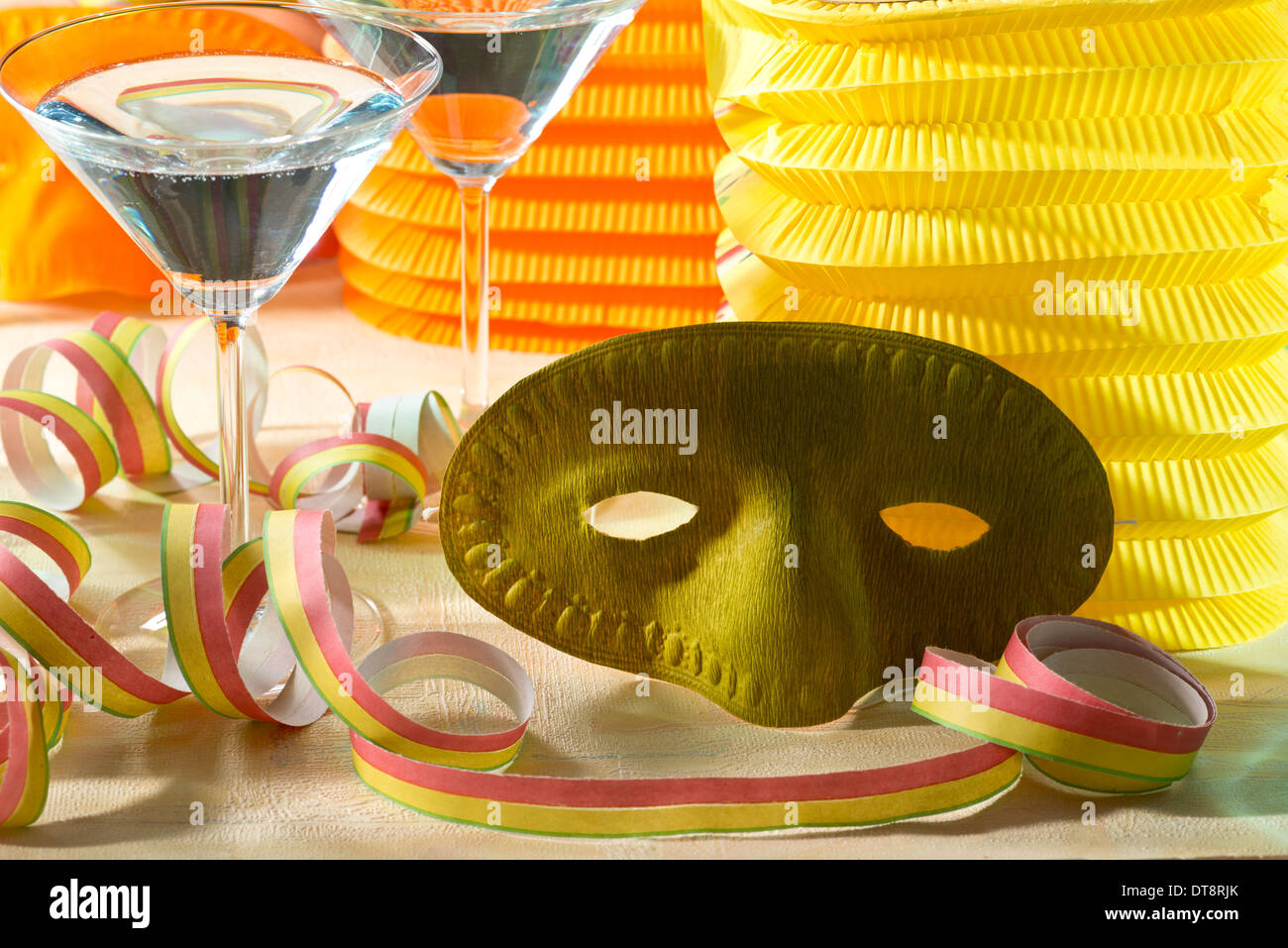 green carnival mask with colored carnival glitter Stock Photo - Alamy