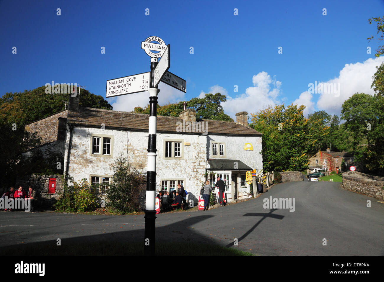 A traditional county signpost in a Yorkshire village Stock Photo - Alamy