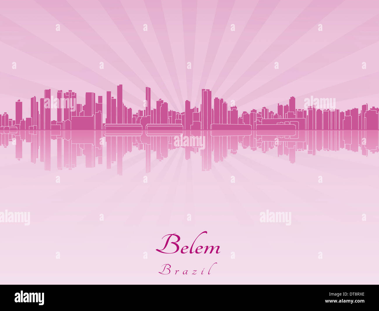 Belem skyline in purple radiant orchid Stock Photo - Alamy
