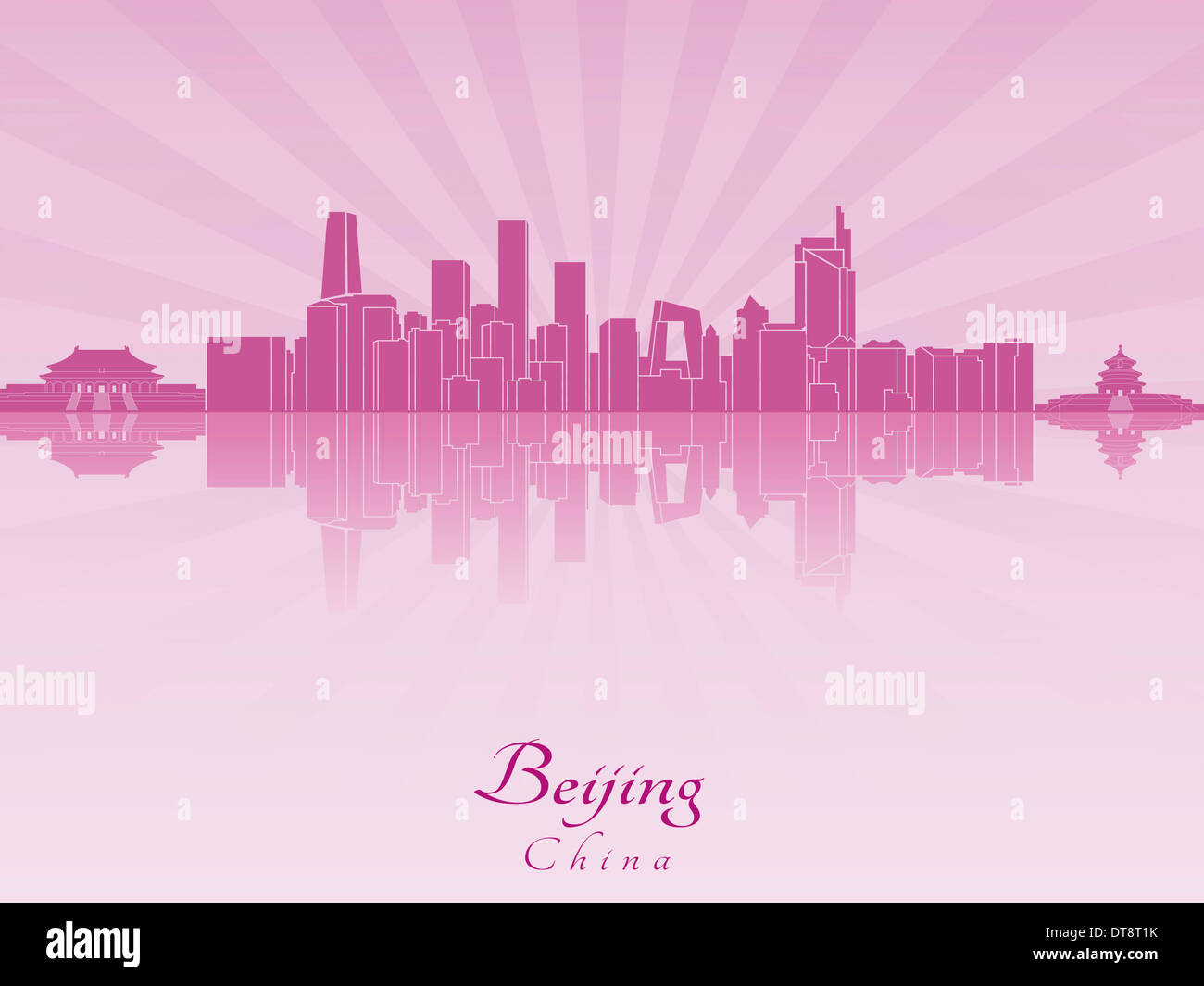 Beijing skyline in purple radiant orchid Stock Photo - Alamy
