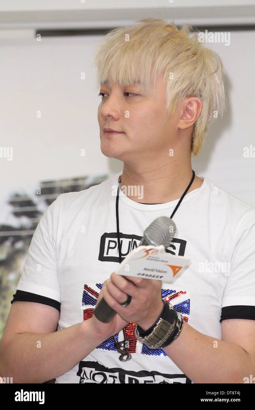 Taipei, Taiwan. 11th Feb, 2014. Taiwan pop group F.I.R. attend press ...