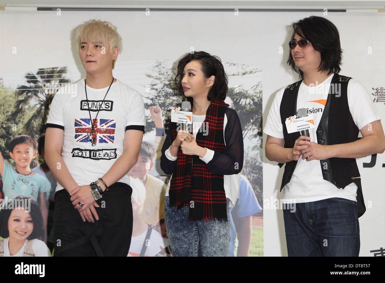 Taipei, Taiwan. 11th Feb, 2014. Taiwan pop group F.I.R. attend press ...