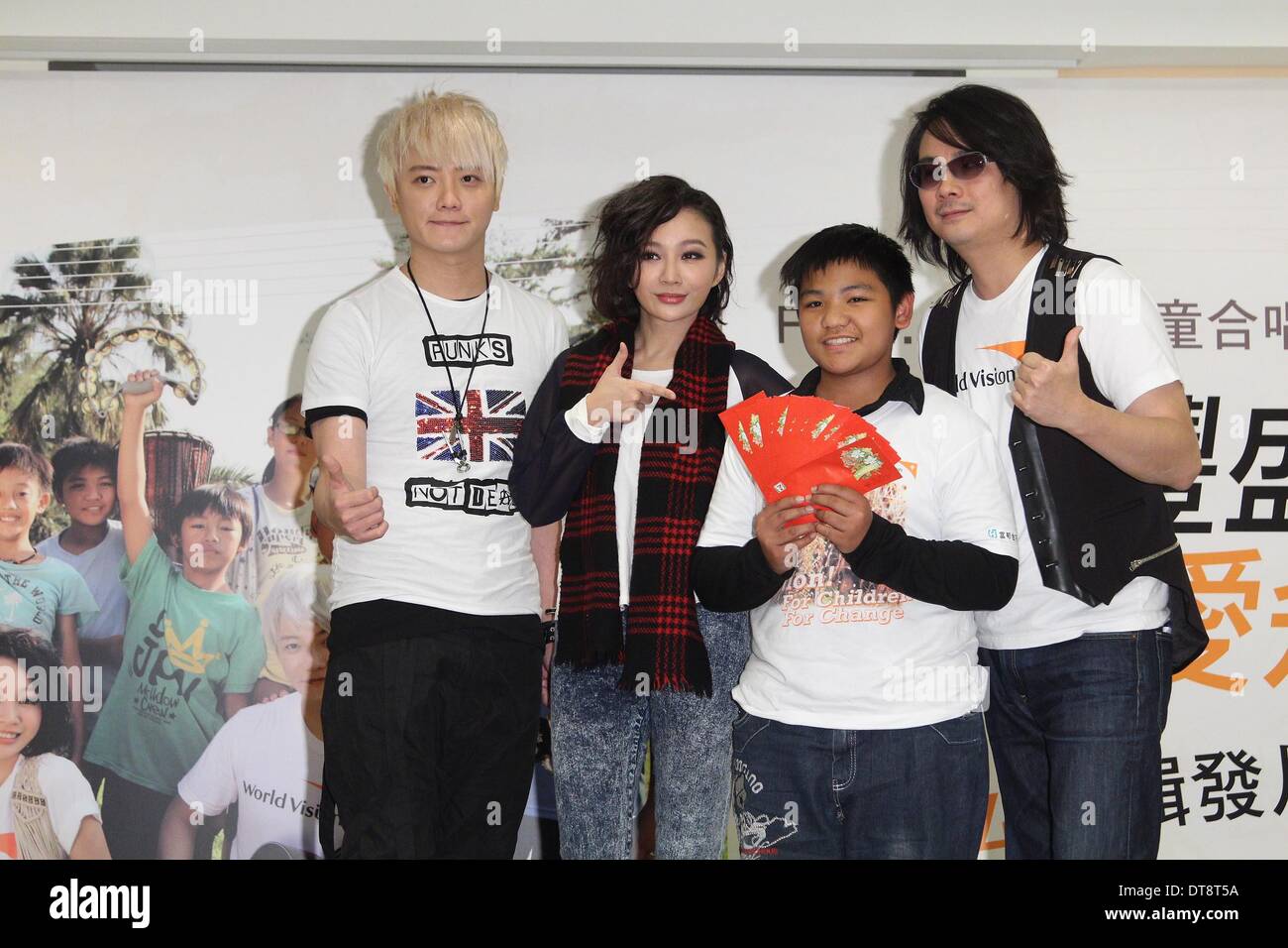 Taipei, Taiwan. 11th Feb, 2014. Taiwan pop group F.I.R. attend press ...