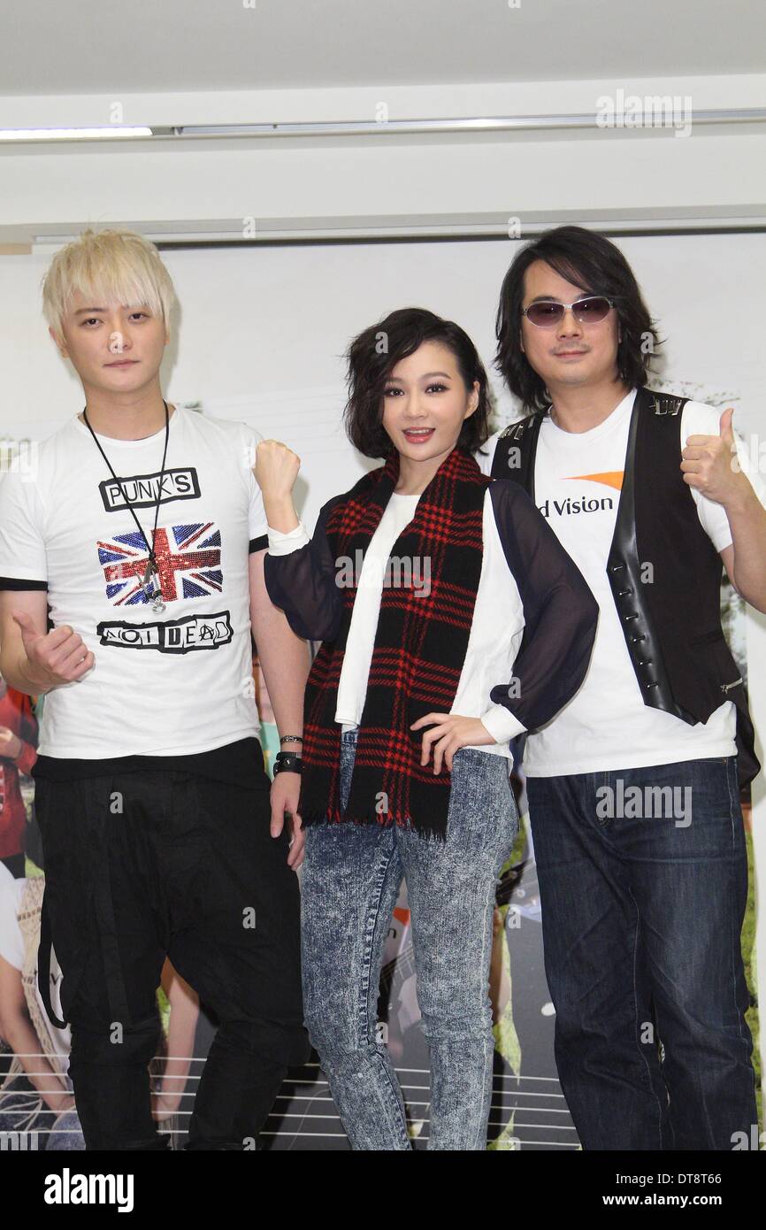 Taipei, Taiwan. 11th Feb, 2014. Taiwan pop group F.I.R. attend press ...