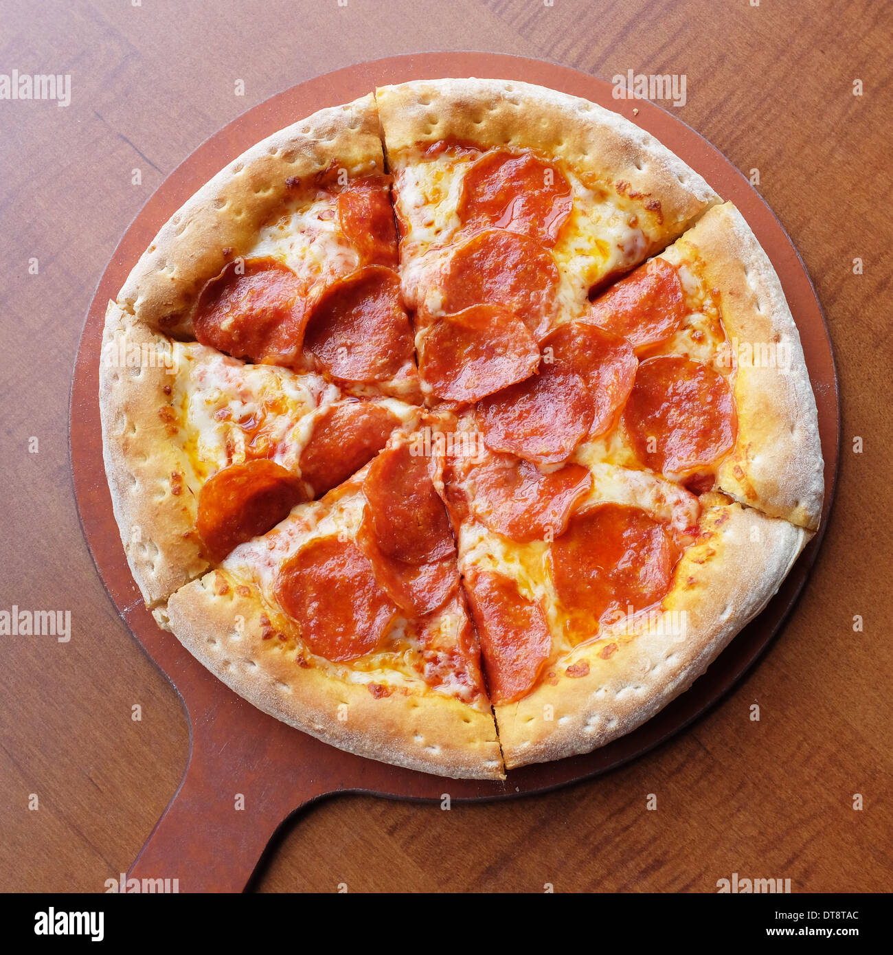 Pepperoni pizza top view hi-res stock photography and images - Alamy