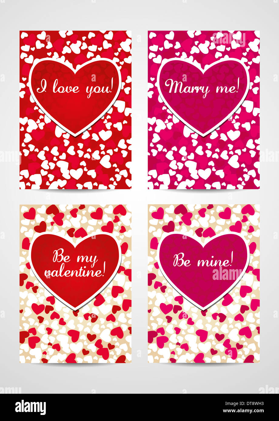 Hearts with messages Stock Photo - Alamy