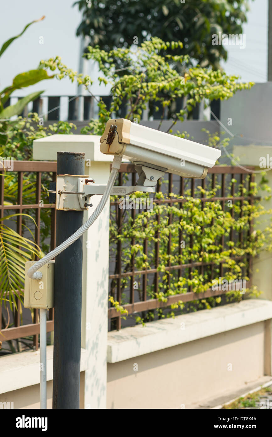 CCTV Camera in front of the village, residence Stock Photo - Alamy