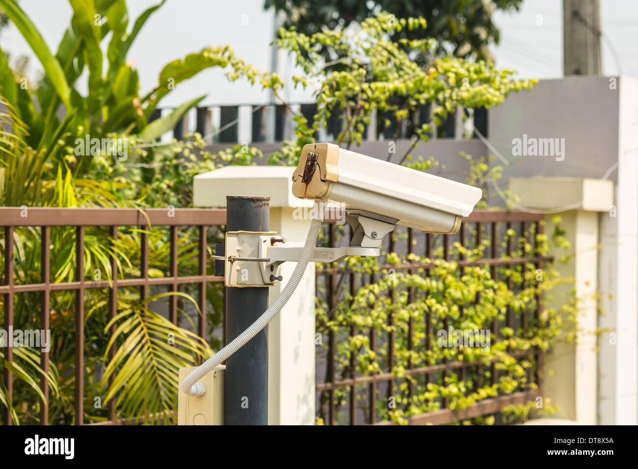CCTV Camera in front of the village, residence Stock Photo - Alamy