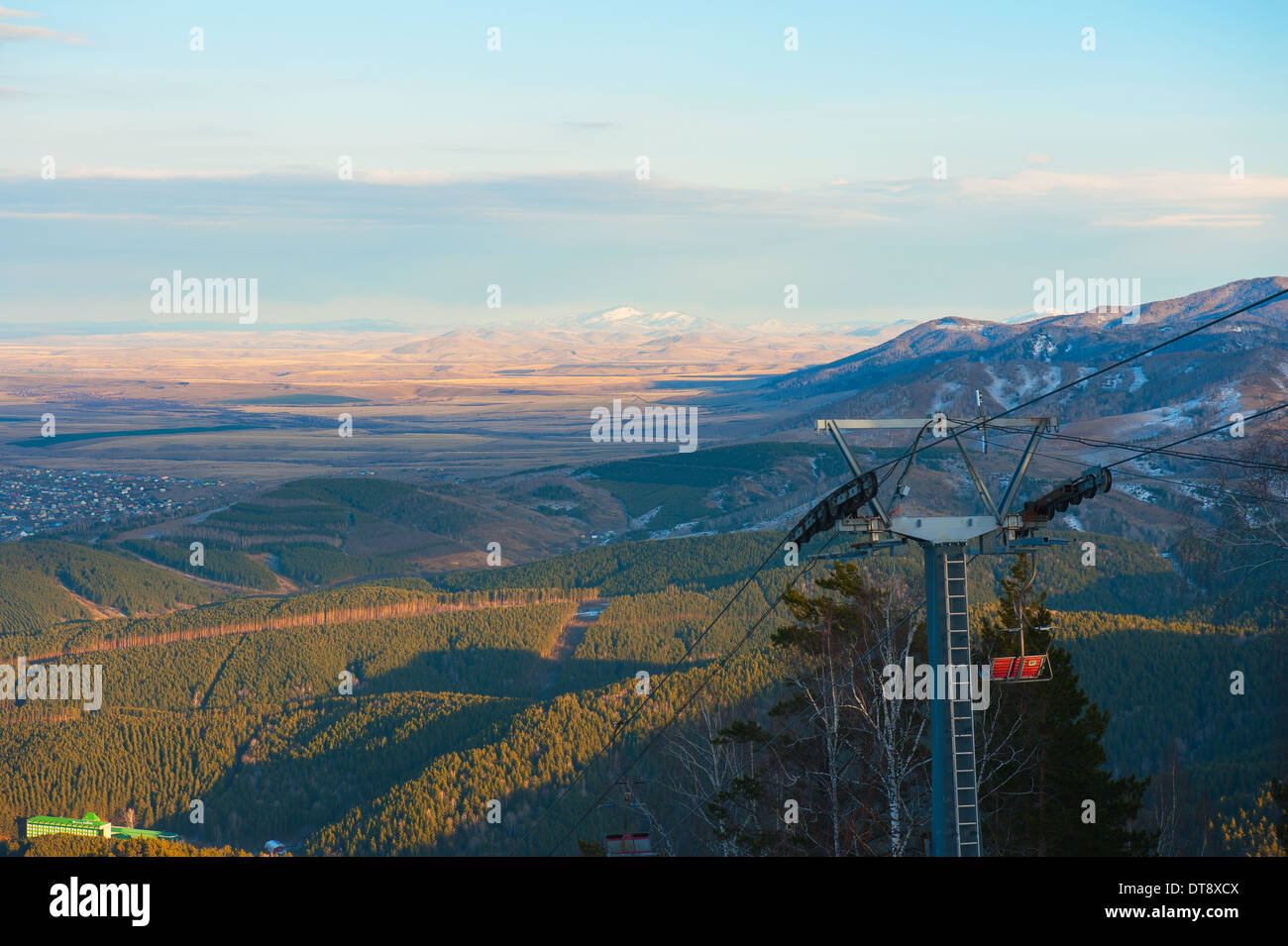ropeway at mountain landscape Stock Photo - Alamy