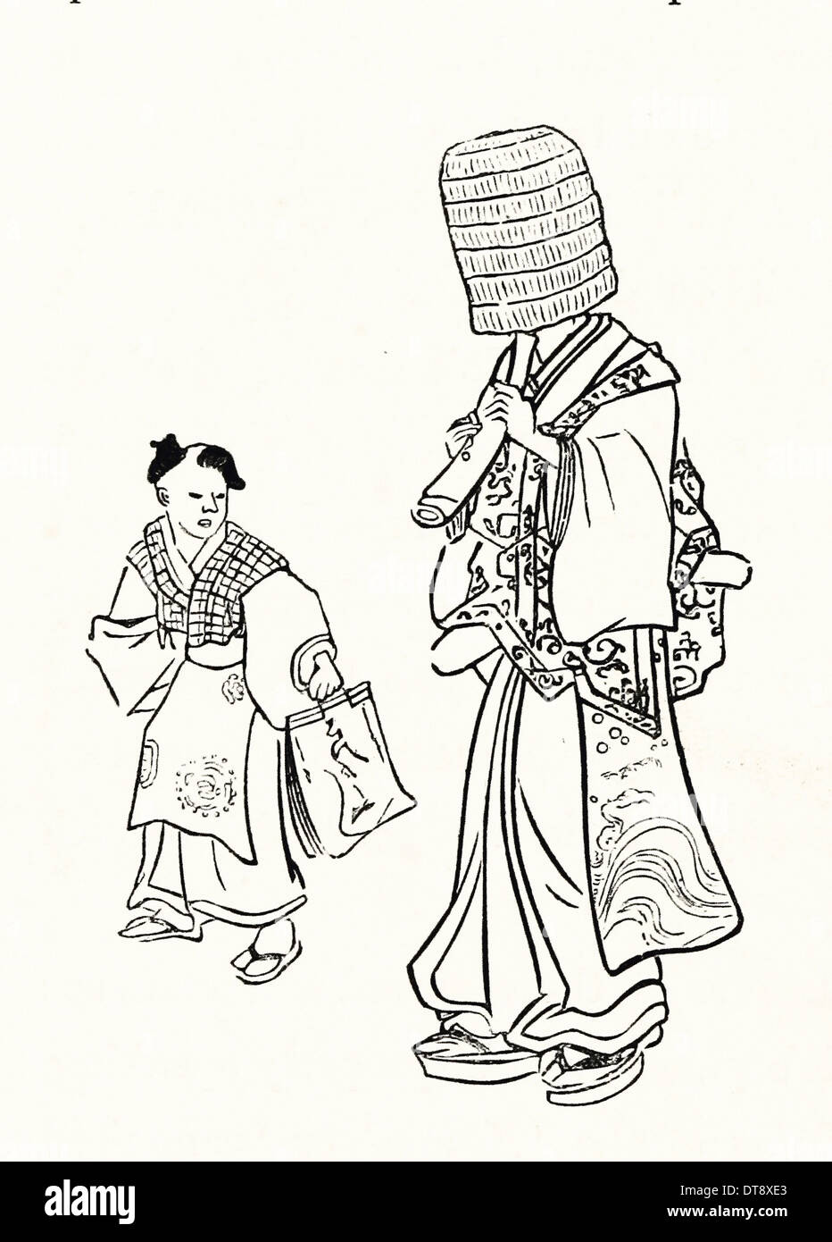 A Begging Criminal - Japanese drawing XIX th century Stock Photo - Alamy