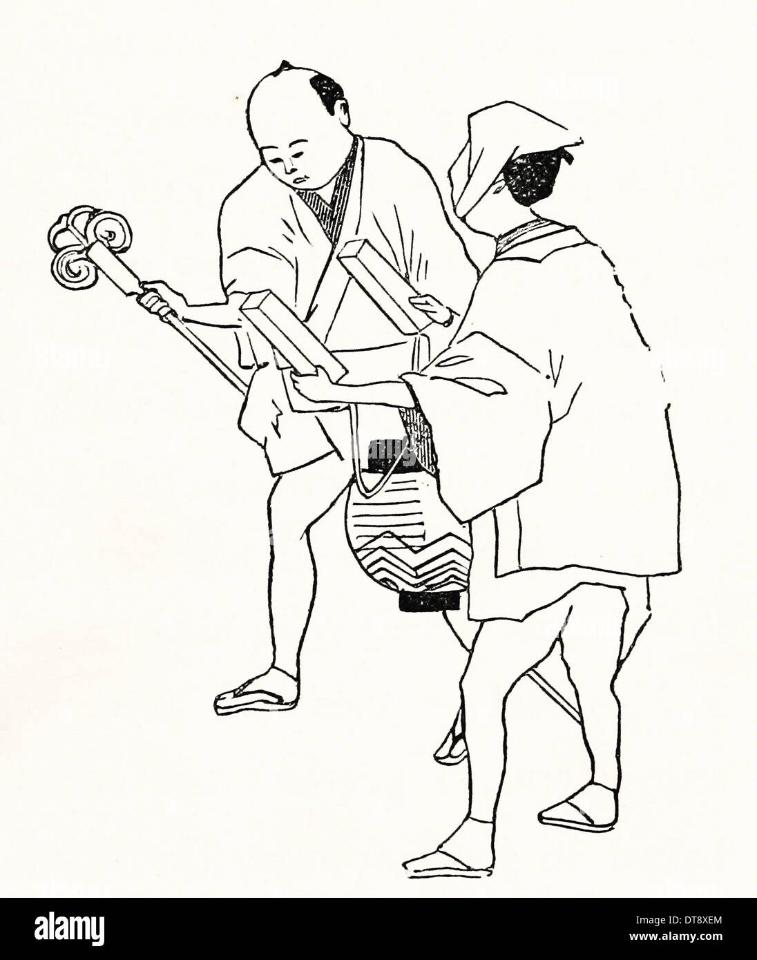 Yosbongyee and kanabo japanese drawing xix th century Cut Out Stock ...