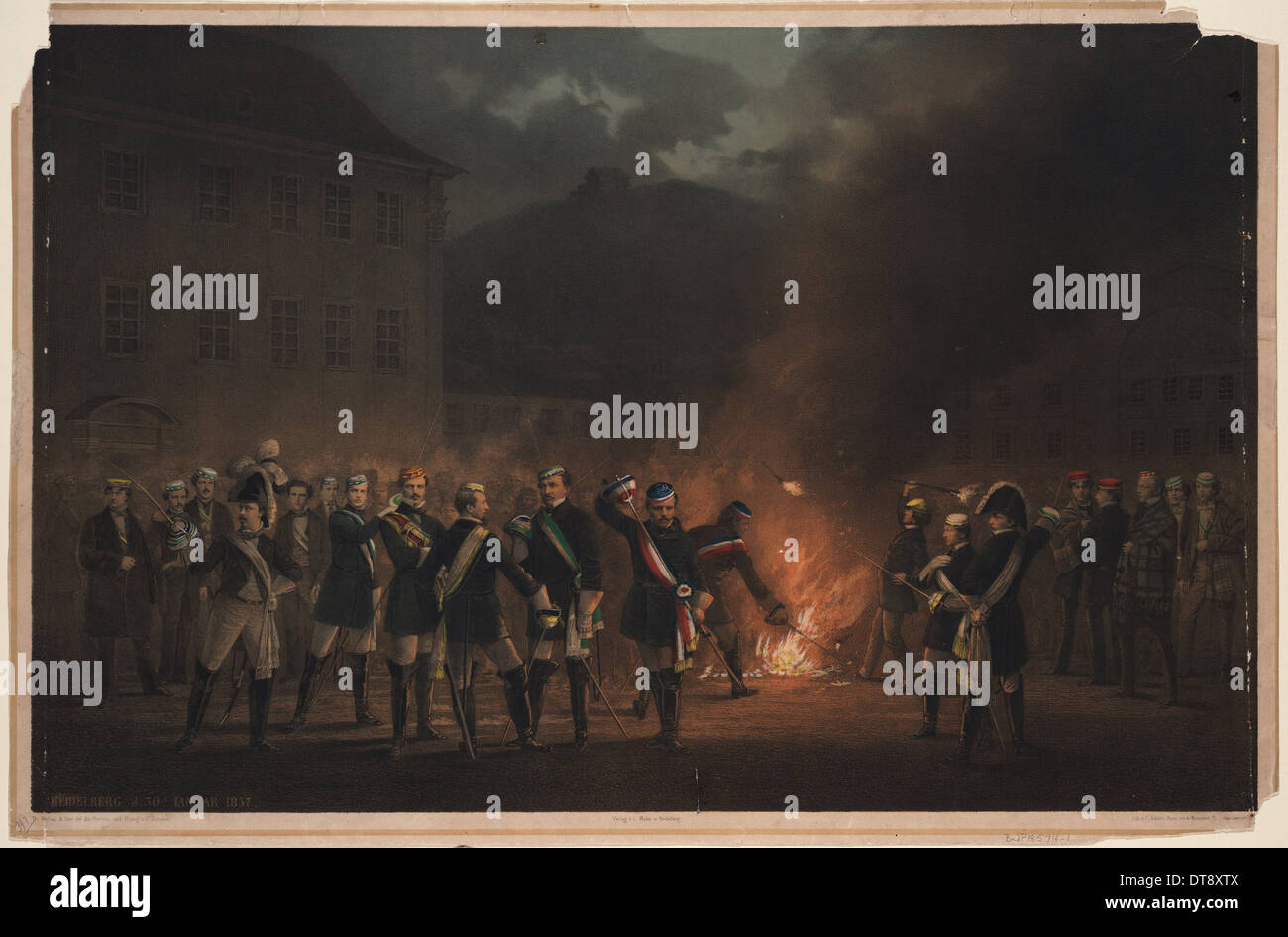 Torchlight procession at Heidelberg on 30 January 1857, 1857. Artist ...