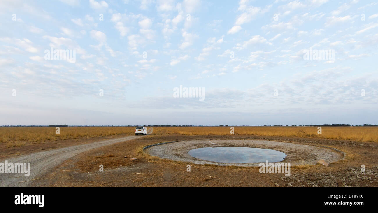 Waterhole at Taal Chhapar wildlife sanctuary, Churu district, Rajasthan ...