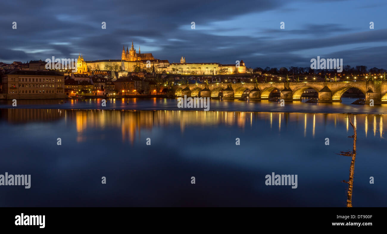 Prague Castle and Charles Bridge Stock Photo - Alamy