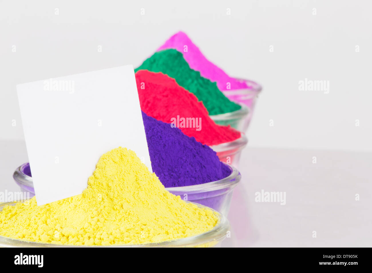 High angle view of powder colour in bowl Stock Photo - Alamy