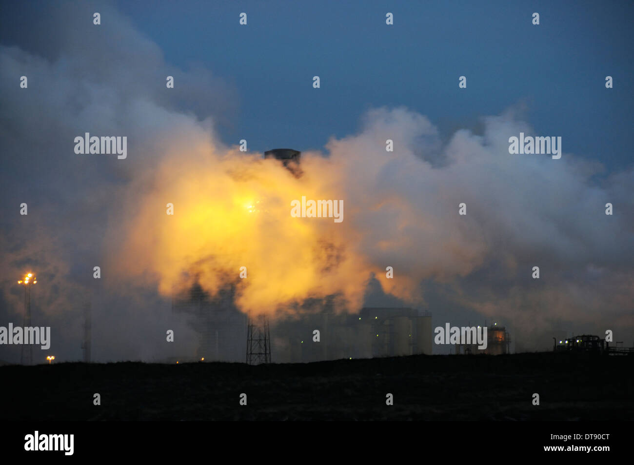 Industrial steelworks at dusk on the river Tees December Stock Photo ...