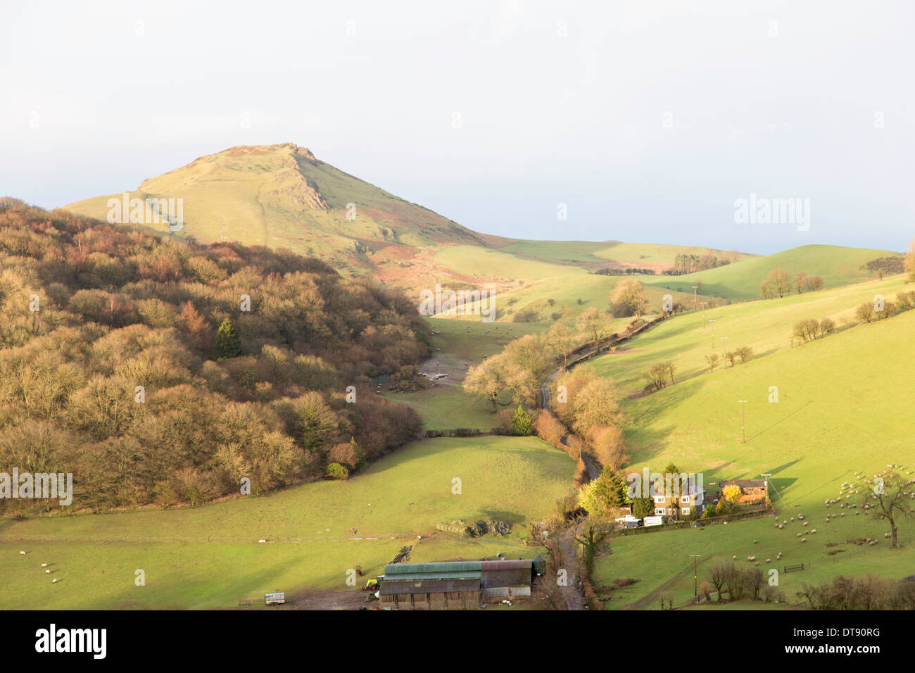 Caer Caradoc near Church Stretton in evening light, Shropshire, England ...