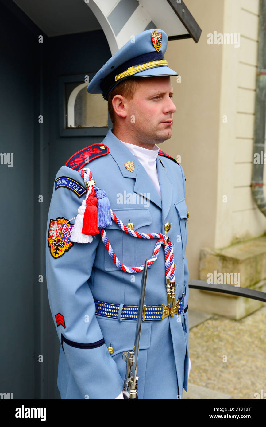 Uniformed Guard Sentry Prague Castle Czech Republic Europe CZ Stock ...
