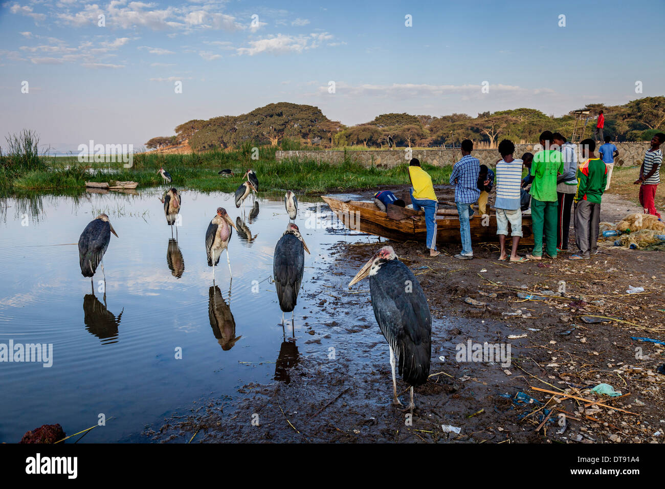 Local Fishermen, The Fish Market, Lake Hawassa, Hawassa, Ethiopia Stock ...