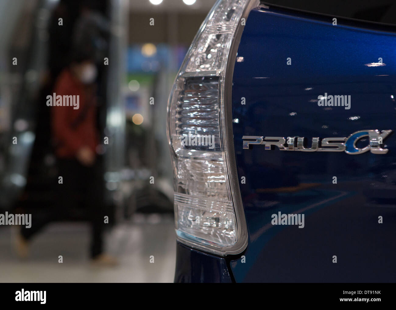 February 12, 2014, Tokyo, Japan - A Prius logo is seen on the back end ...